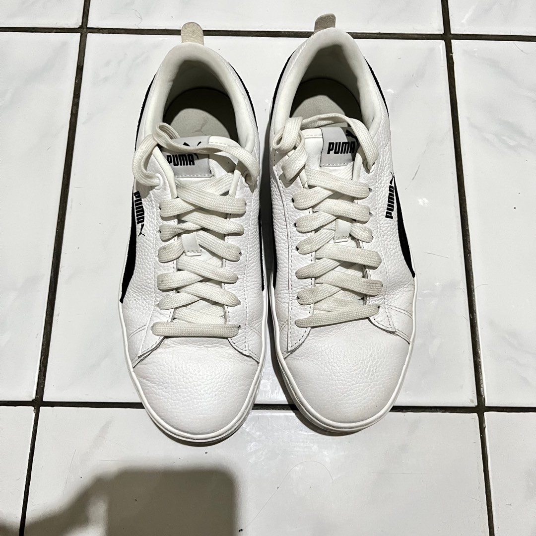 Puma Smash Platform white sneakers Original 100%, Fesyen Wanita, Sepatu ...