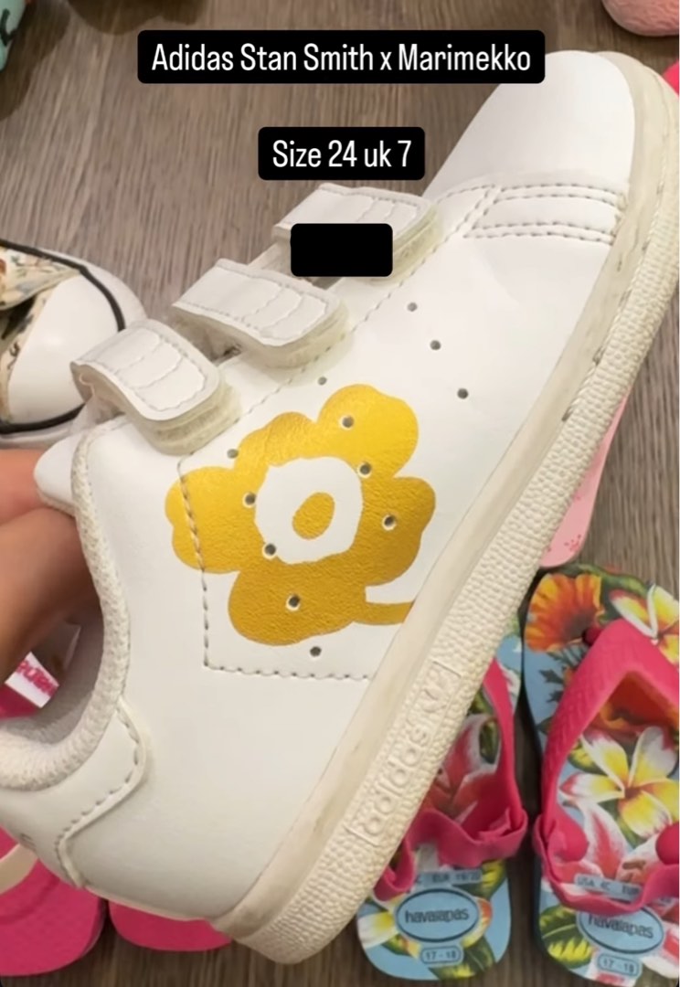 Sepatu shoes adidas stan smith marimekko putih white 24 anak, Bayi ...