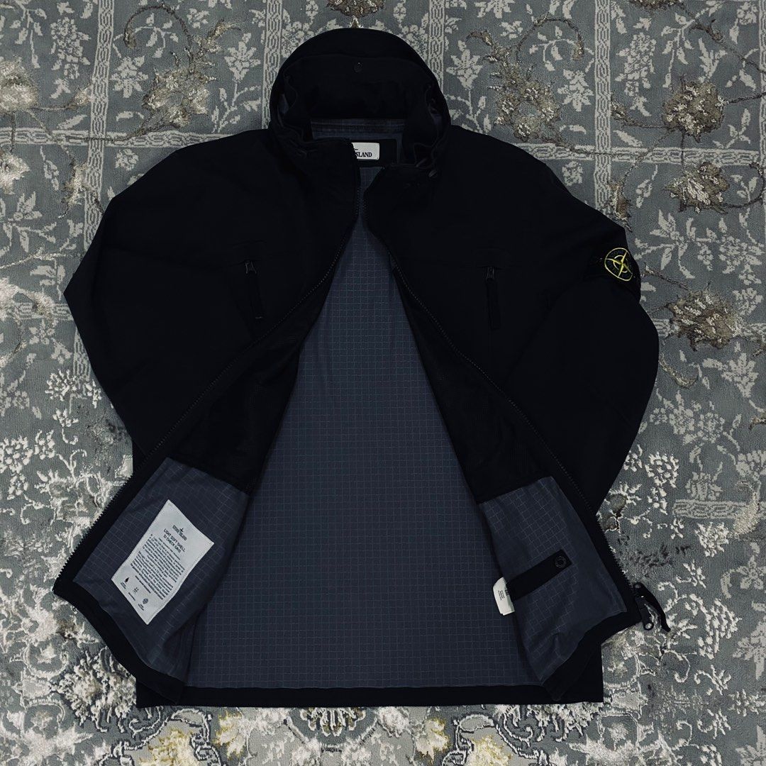 Stone Island Light Soft Shell SI Check Grid, Men's Fashion, Coats ...