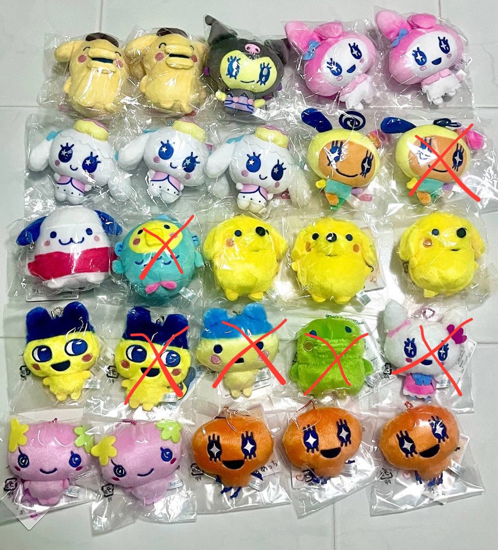 Tamagotchi and sanrio collab plush mascot mametchi memetchi, Hobbies ...