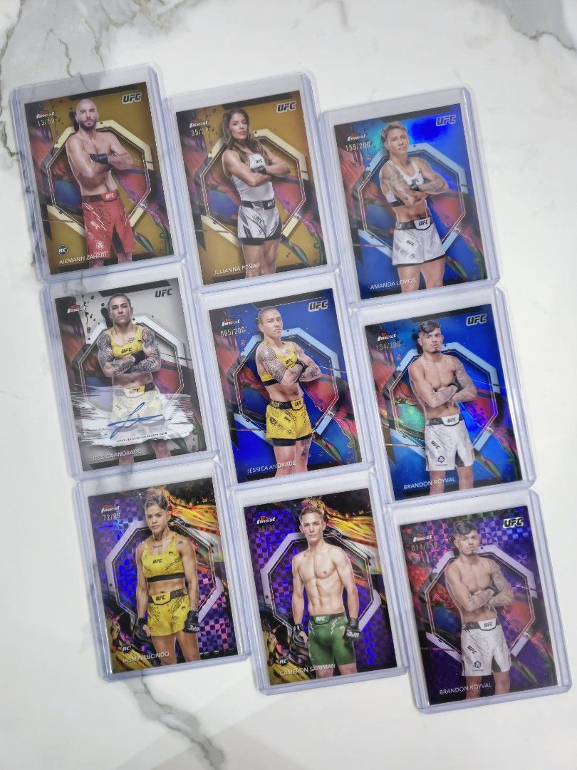 Topps Finest UFC 2024 Bundle Set Autographs and Numbered Cards (Zahabi ...