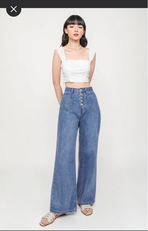 TTR Ingrid multi button jeans, Women's Fashion, Bottoms, Jeans ...