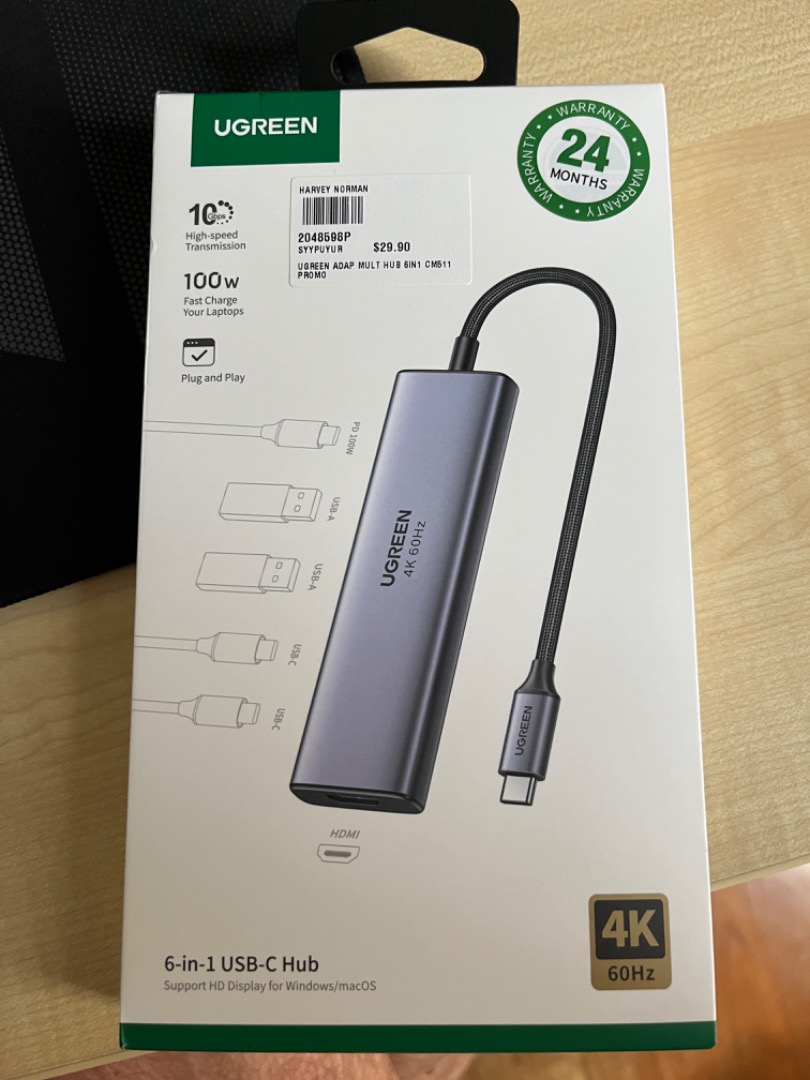 Ugreen UGREEN 6 in 1 USB-C Hub CM511, Computers & Tech, Parts & Accessories, Cables & Adaptors ...