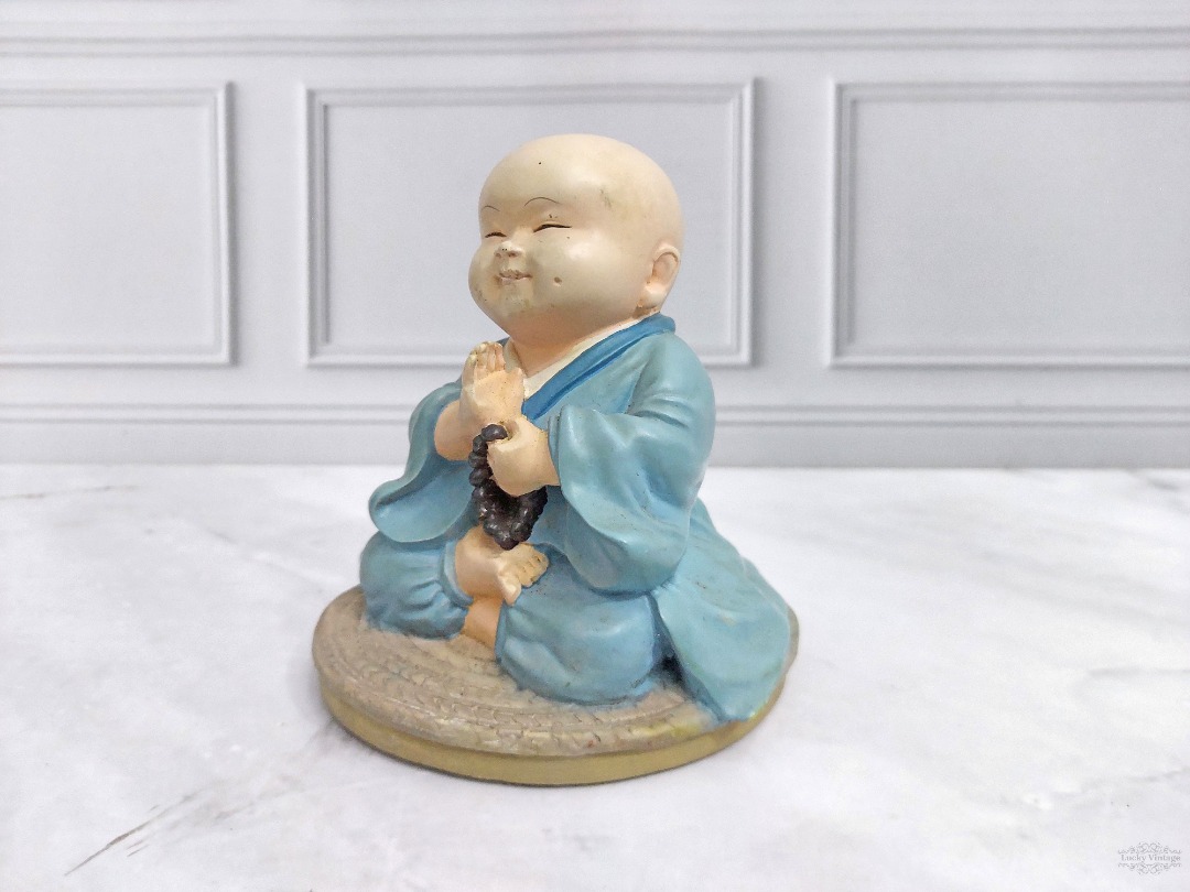 Vintage Figure Patung Biksu Chinese Hand Painted Lawas Find Rare Statue ...