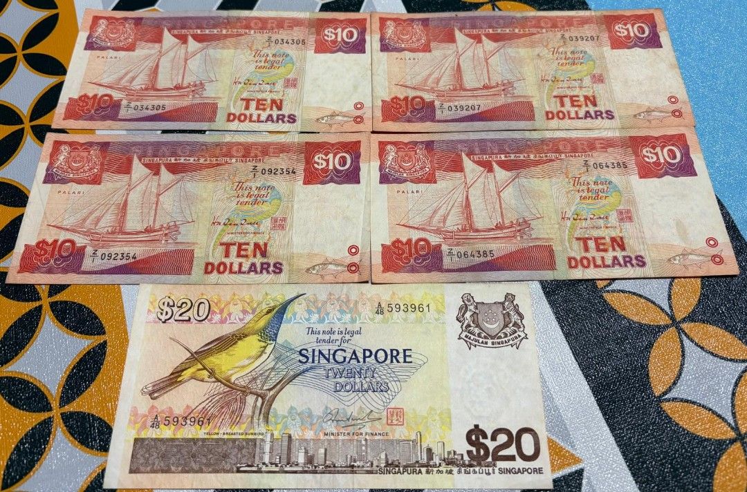 $10 ship series replacement notes (Z1, rare) with $20 bird series note ...