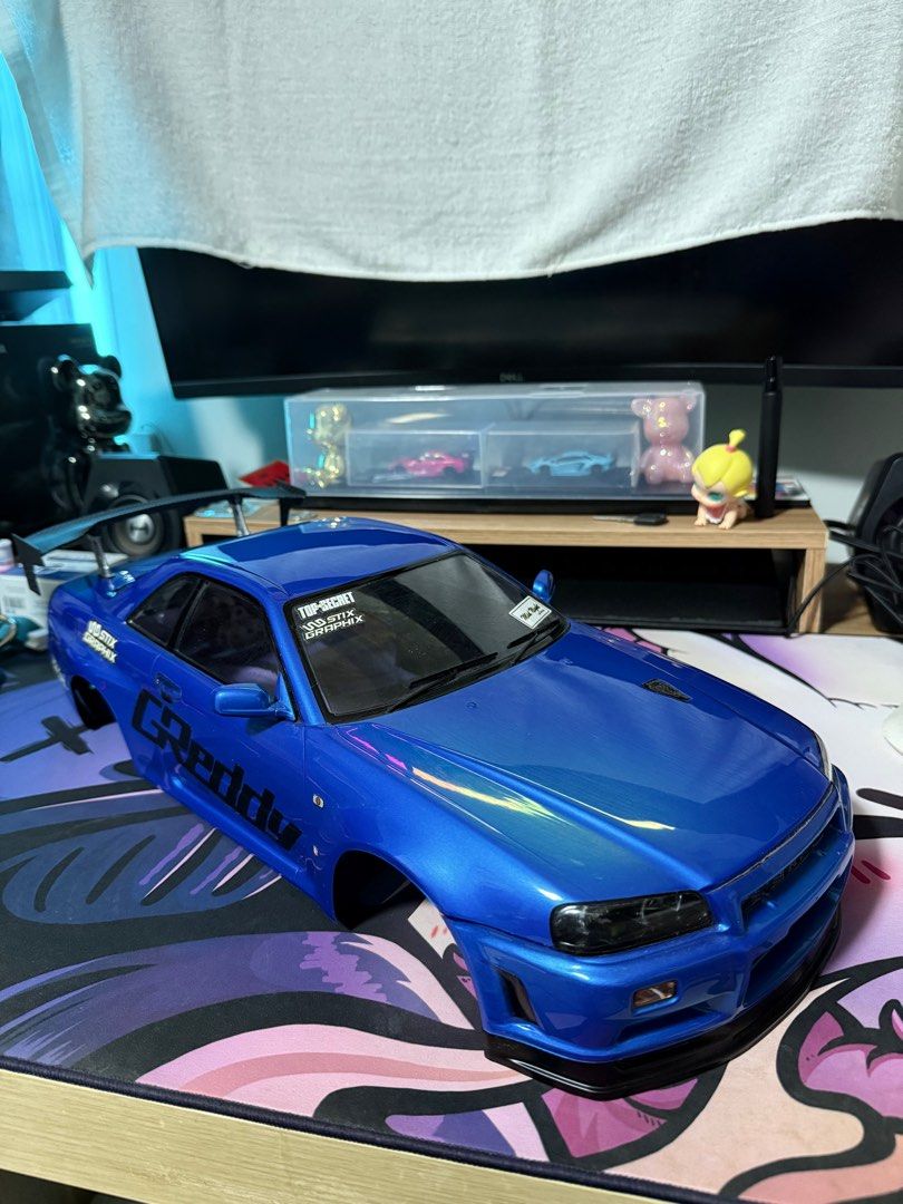 ‼️1:10 RC Killerbody shell R34 GTR (blue), Hobbies & Toys, Toys & Games ...