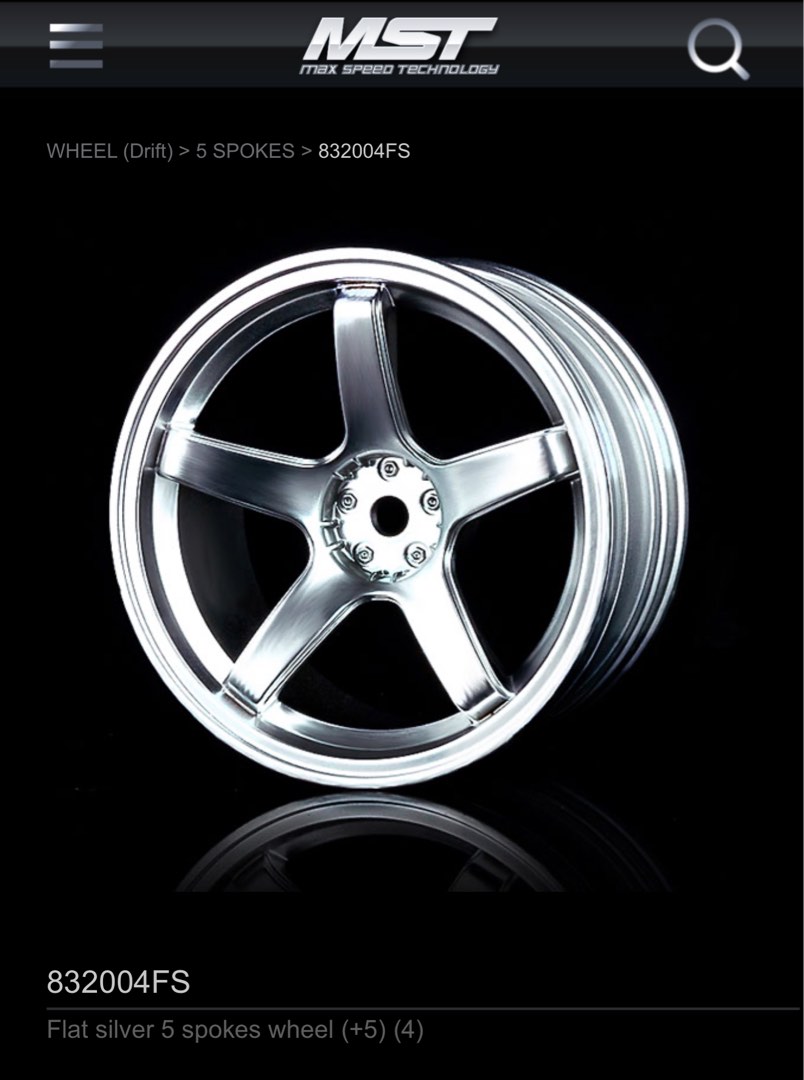 ‼️1:10 RC MST wheel 5spoke (Flat Silver), Hobbies & Toys, Toys & Games ...