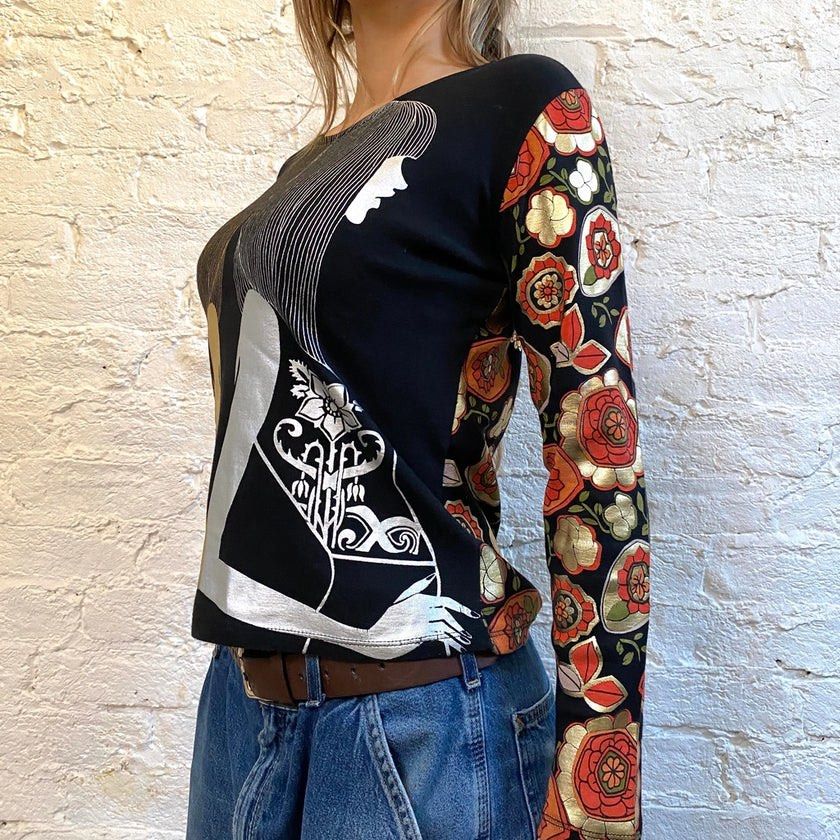 90s Custo Barcelona rarest collection gemini twin floral abstract art ...