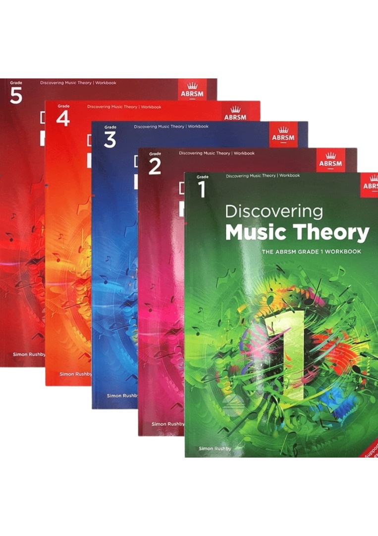 ABRSM Discovering Music Theory Workbook Grade 1, Grade 2, Grade 3, Grade 4, Grade 5, Hobbies ...