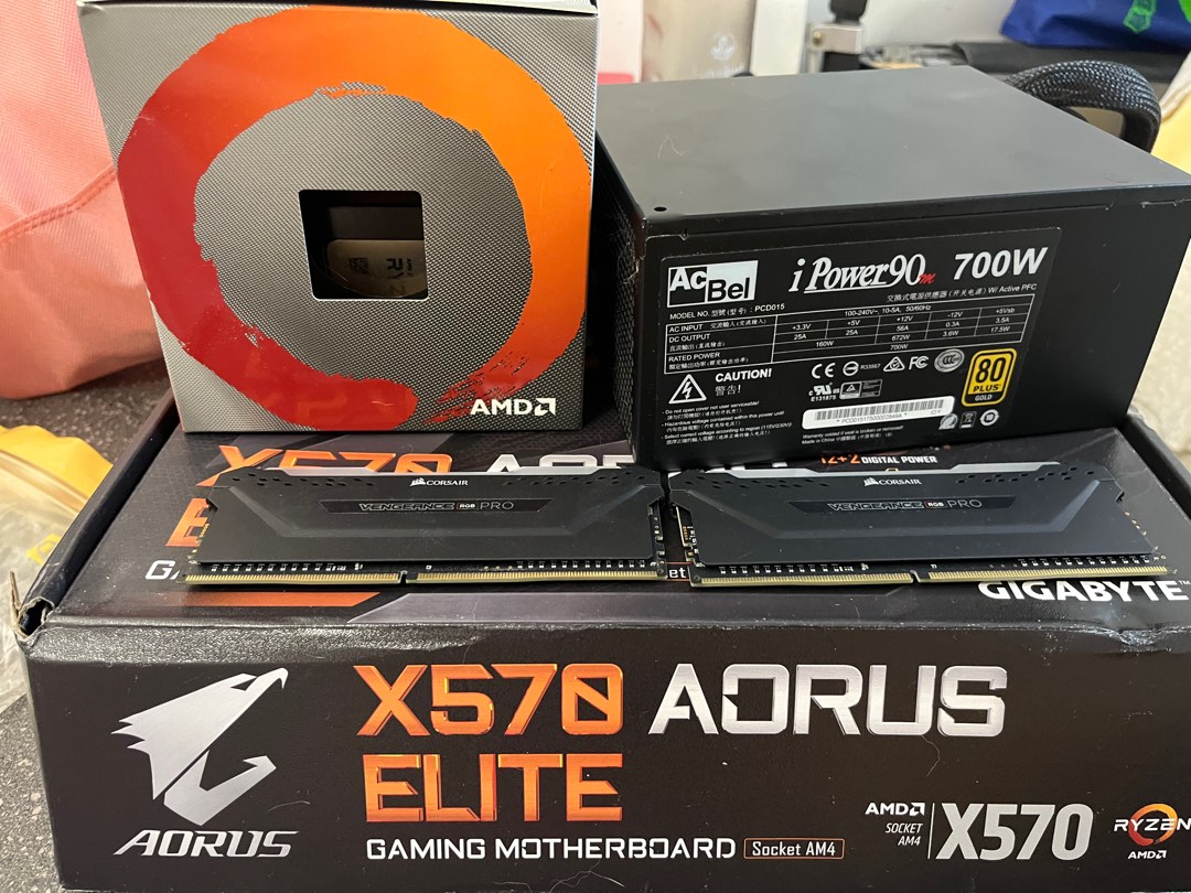 Amd 3700x + aorus x570 elite板+700火牛+8gb x2 ddr4 3600, 電腦＆科技, 電腦周邊及配件 ...