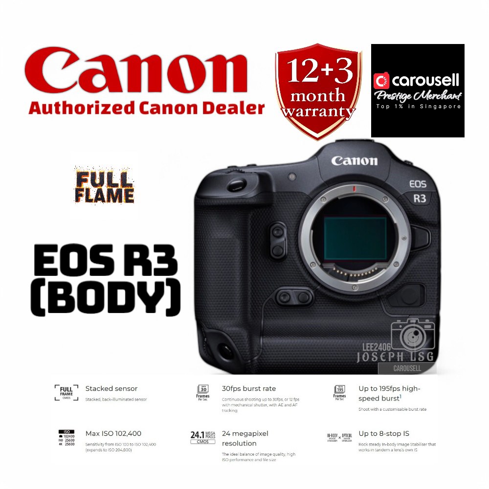 CANON EOS R3 Body ONLY MIRRORLESS CAMERA (FULL FLAME) (YEAR 2025 ...