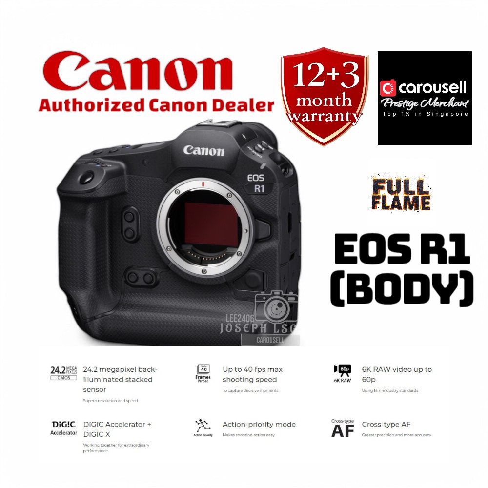 CANON R1 BODY ONLY MIRRORLESS CAMERA (FULL FLAME) (YEAR 2025 ...