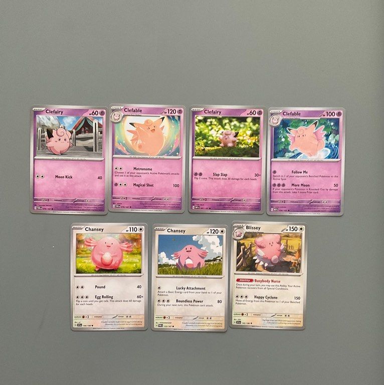 Cleffa Clefairy Clefable Chansey Blissey Cute Pokemon Tcg cards ...