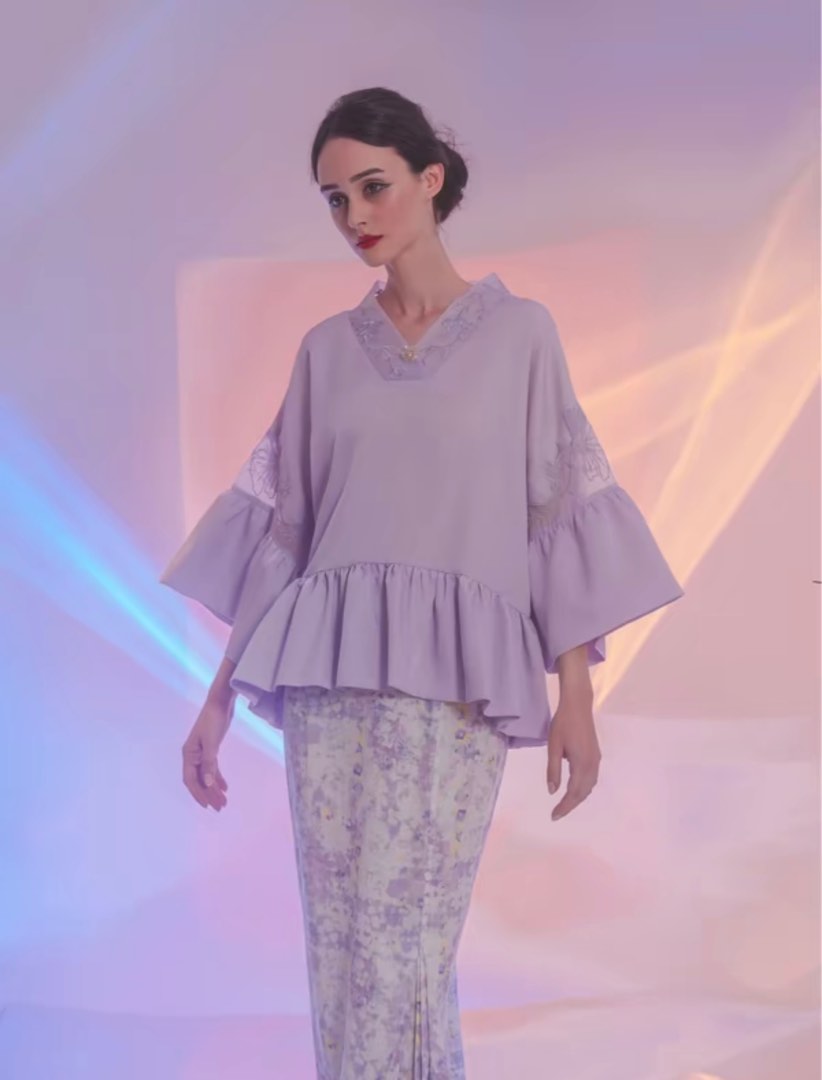 dplkl Karina Kurung Modern Draping in Lilac purple, Women's Fashion ...