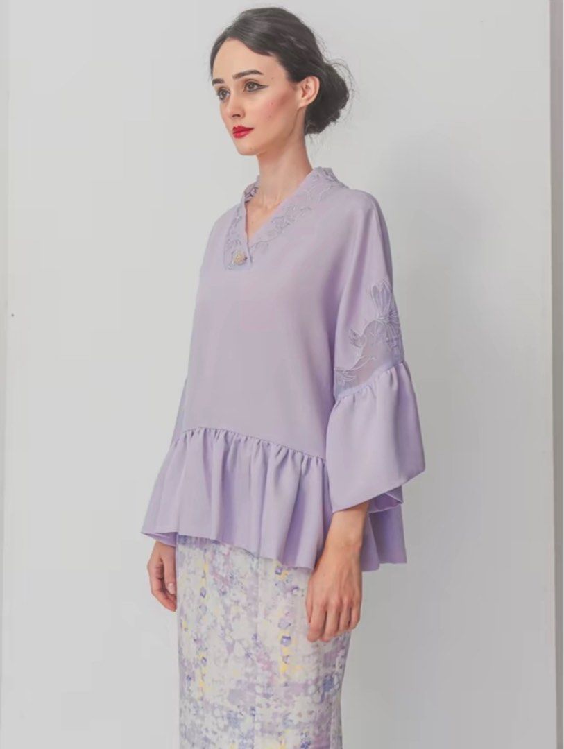 dplkl Karina Kurung Modern Draping in Lilac purple, Women's Fashion ...