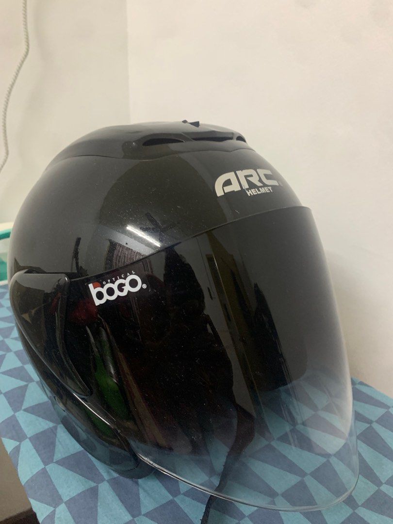 Helmet ARC hitam sparkle, Auto Accessories on Carousell