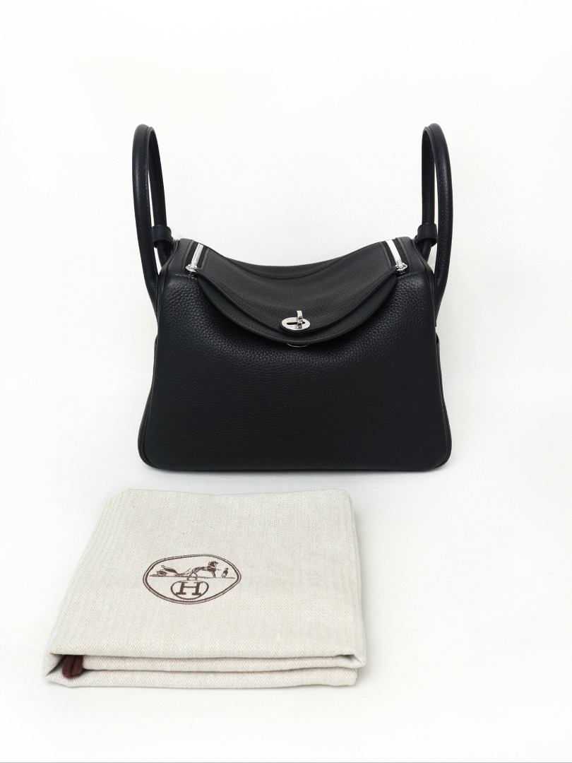 Hemes Lindy 30 黑色銀扣 U刻印, 名牌, 手袋及銀包 - Carousell