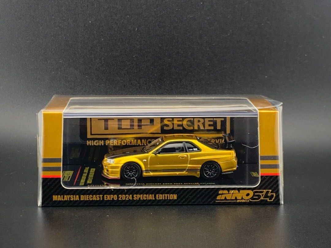Inno64 Nissan GT-R R34 Gold Top Secret MDX EXPO 2024 Tokyo Auto Salon 1 ...