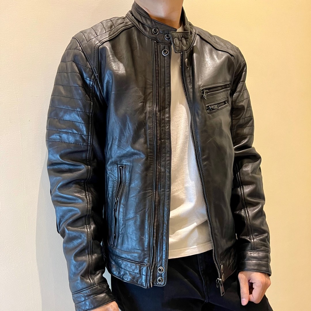 Leather Jacket Jaket Kulit Motoran Rider Branded Second Preloved ...