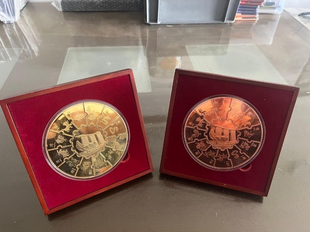 Marina Bay Sands Gold Plated Zodiac Coin Puzzle sets (Gold & Bronze ...