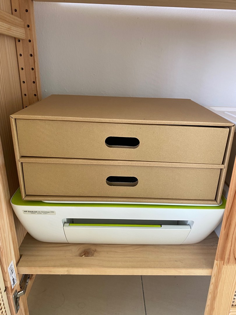 MUJI Cardboard Storage Case Wide Drawer 2 Tiers, Furniture & Home ...