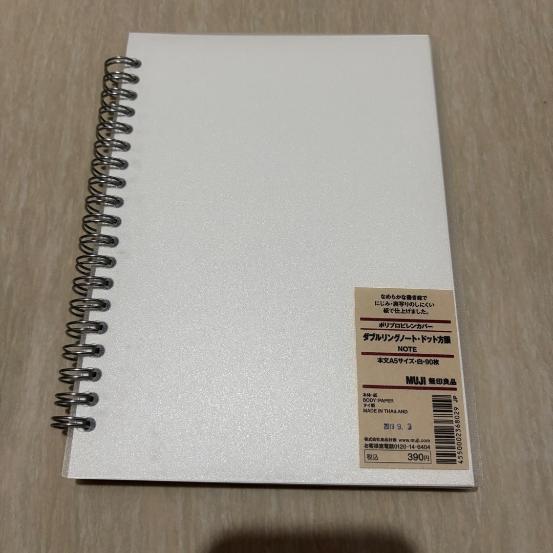 MUJI Note Book A5 White Clear Putih Bening (Original MUJI Singapore ...