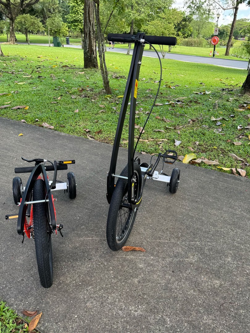 New half bike that combine cycling with the same running mechanism with ...