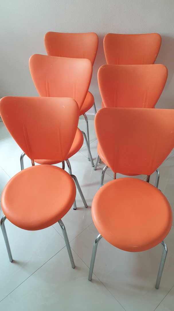 Orange Color Dining Chairs - Stackable, Furniture & Home Living ...