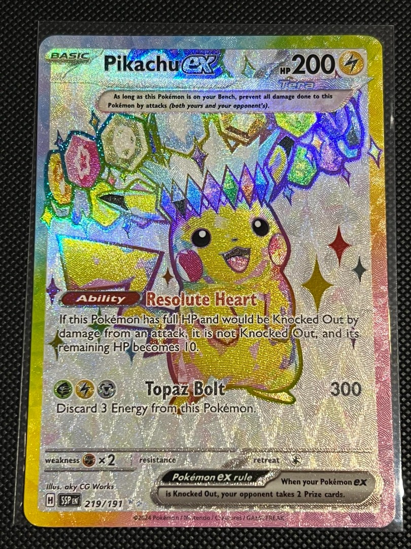 Pikachu ex Full Art (Surging Sparks), Hobbies & Toys, Toys & Games on ...