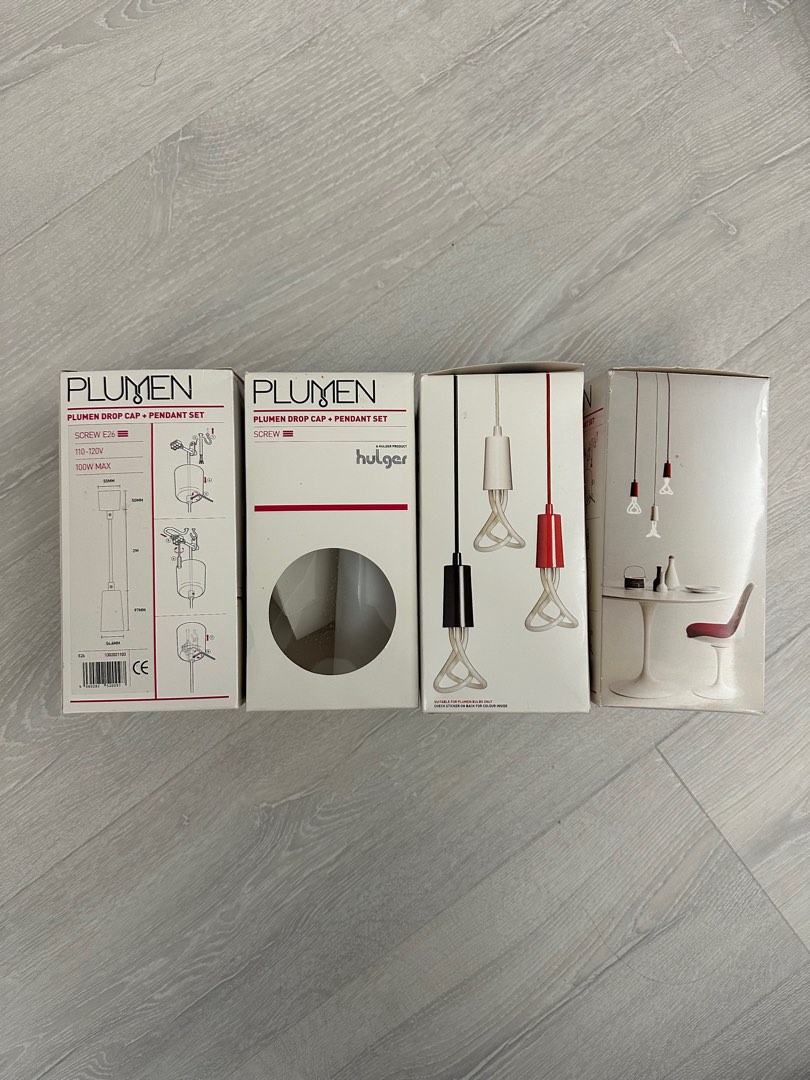 PLUMEN drop cap + pendant set 白色, 家具及居家用品, 燈飾及風扇, 燈飾在旋轉拍賣