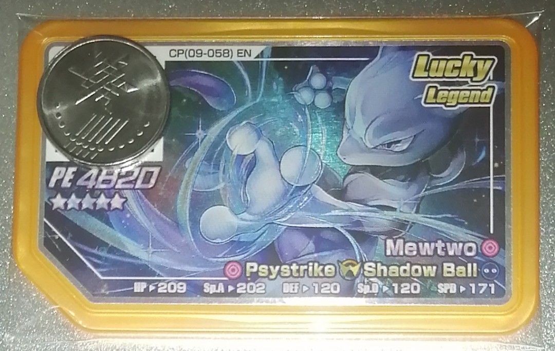 Nintendo Pokemon Mezastar Support Disk 5 Stars Mewtwo Rare Lucky Legend ...