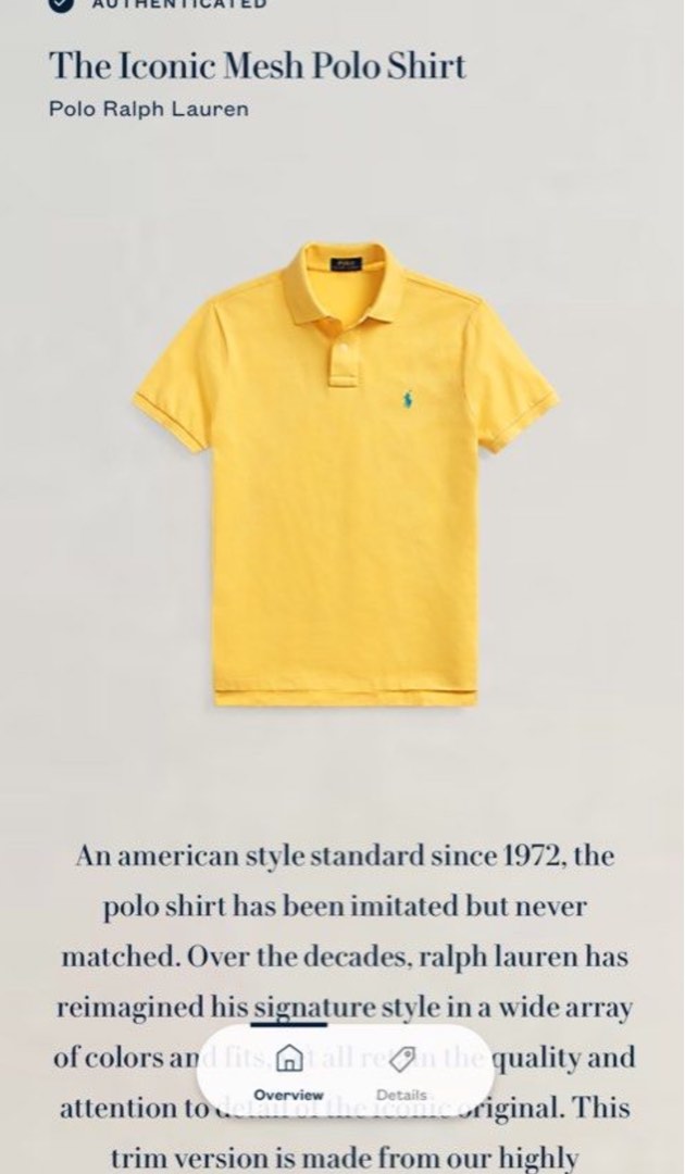 Polo ralph lauren barcode, kuning minus, Fesyen Pria, Pakaian , Atasan di Carousell