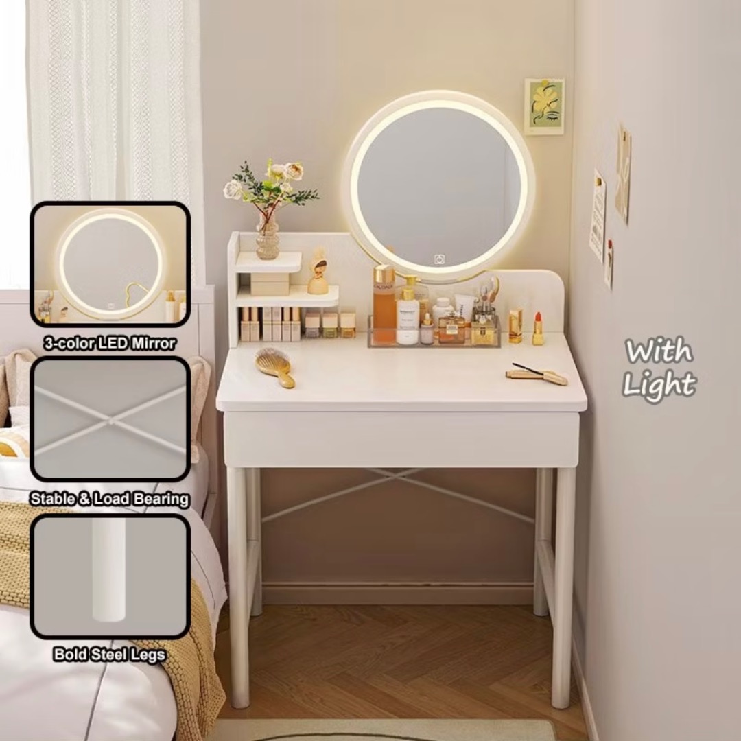 Premium LED Vanity Table | Makeup Desk With Mirror | Dressing Table ...