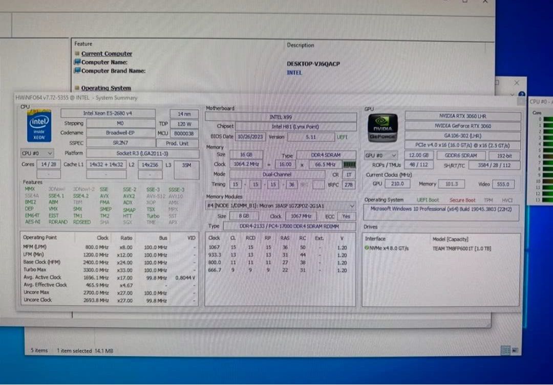 RTX 3060 14 CORE SMALL FORM FACTOR RGB WATER COOLED GAMING/WORKSTATION ...
