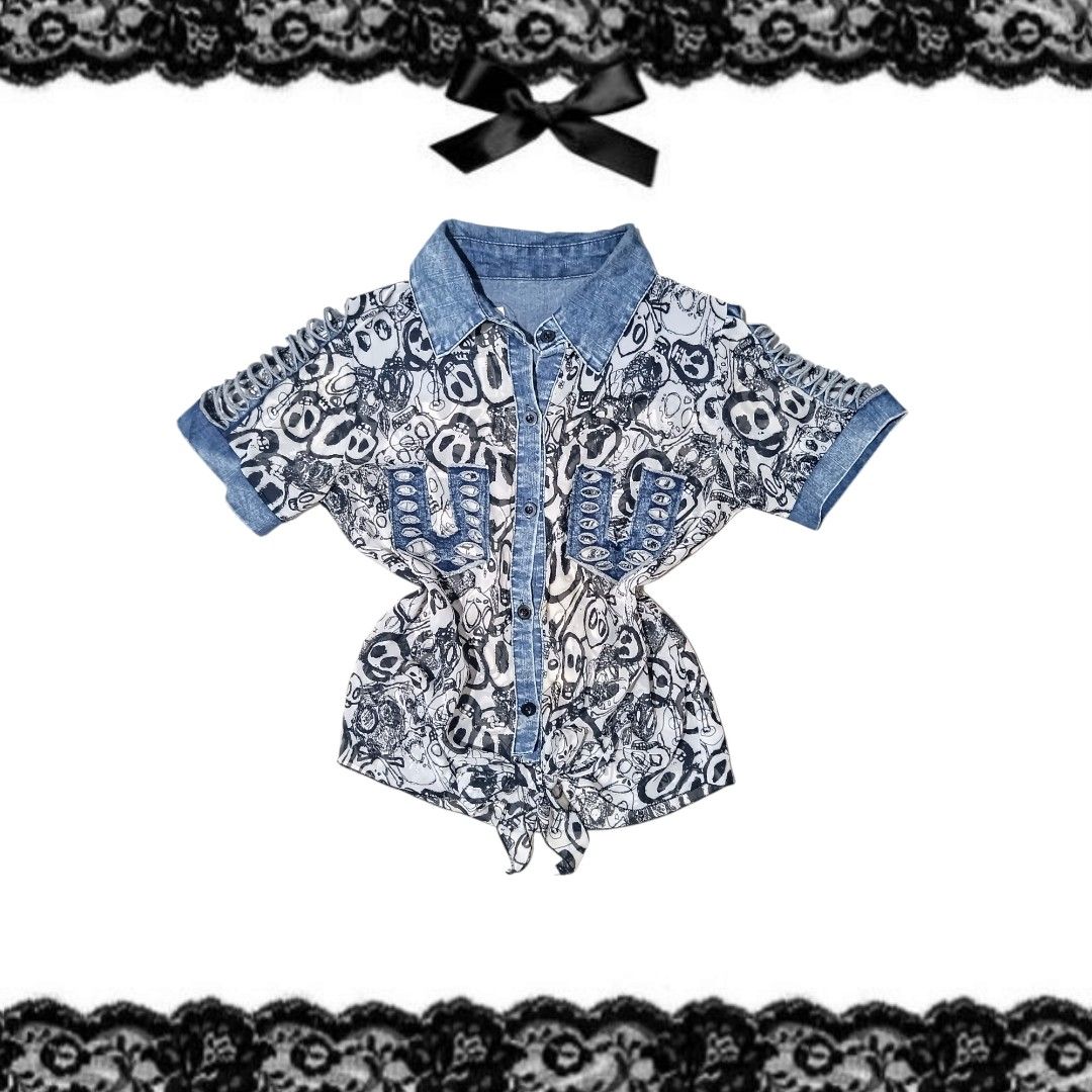 sheer skull alt top coquette, cottagore core, fairycore, dollette ...