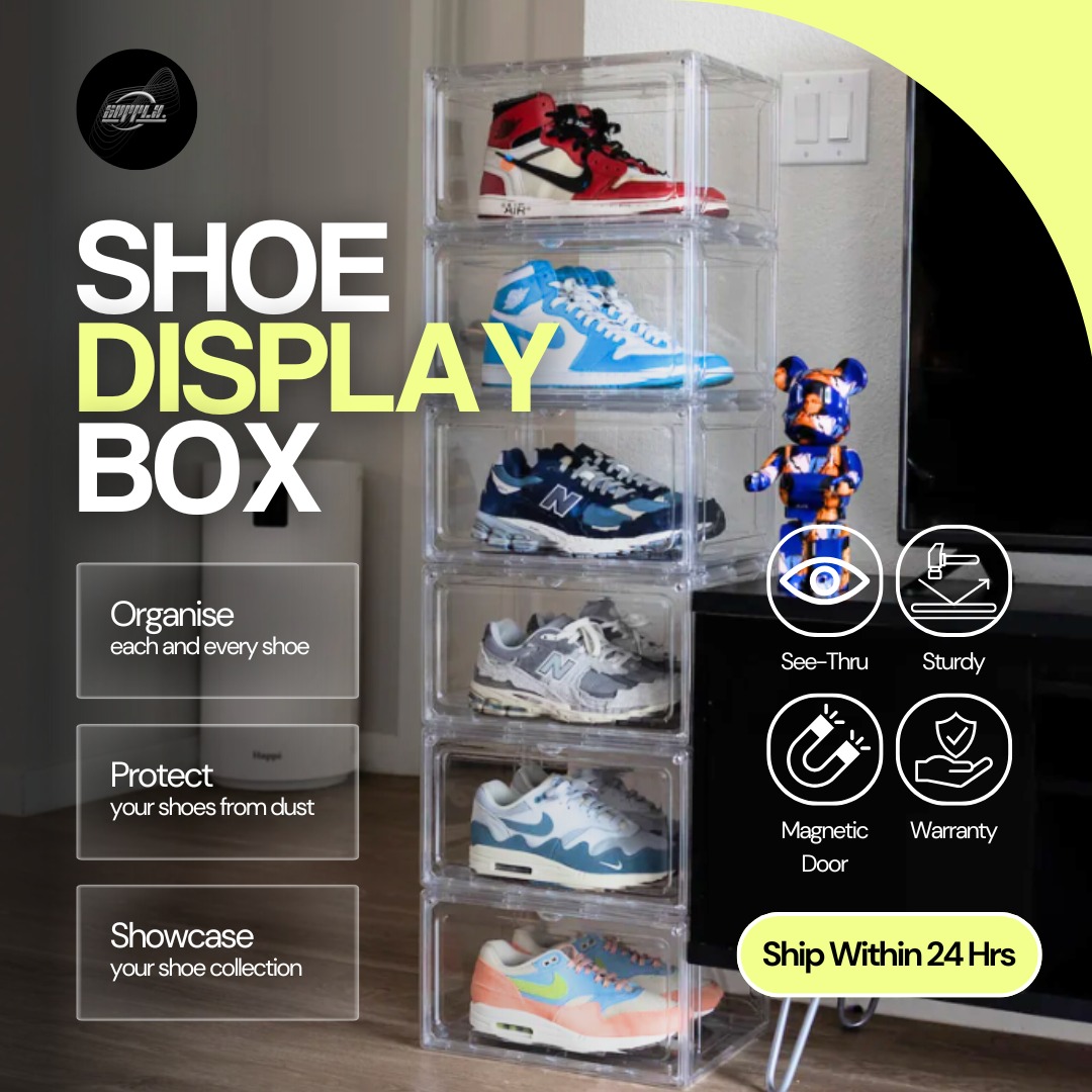 Shoe Display Box [3 Boxes], Furniture & Home Living, Home Improvement ...