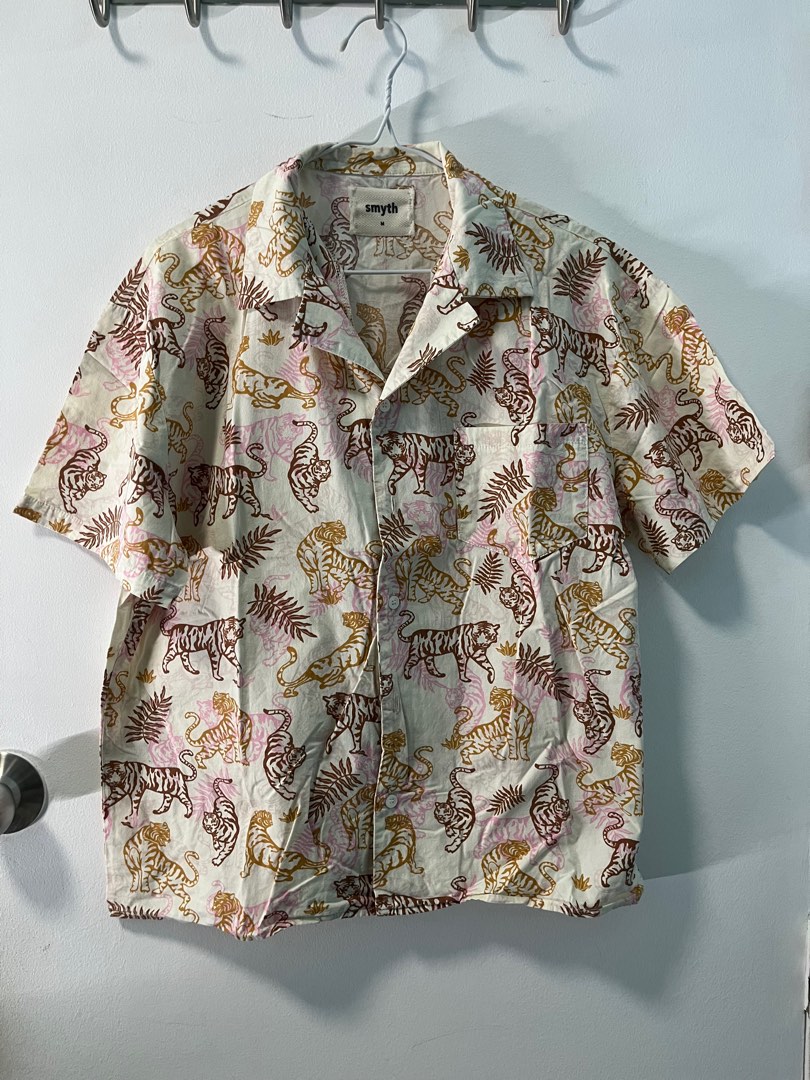 Smyth Polo White Tiger Print, Men's Fashion, Tops & Sets, Tshirts ...