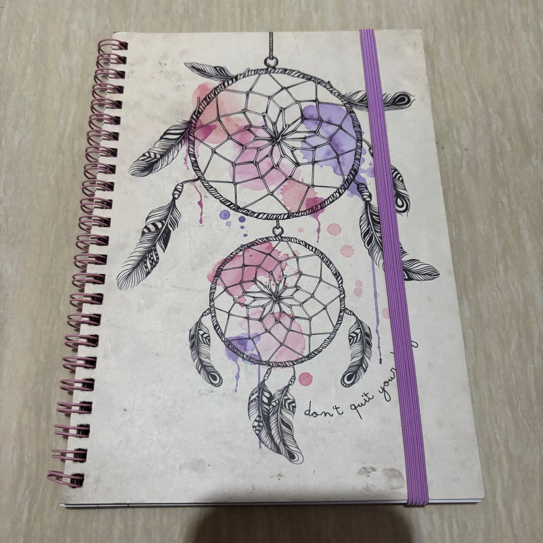 Typo Spinout Note Book A5 - Dream Catcher Feather Cream Purple Pink ...