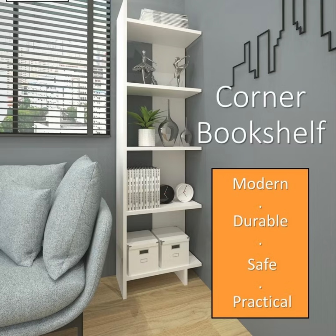 White Bookshelf Storage Rack | Multi-Layer Bookcase Display Rack ...