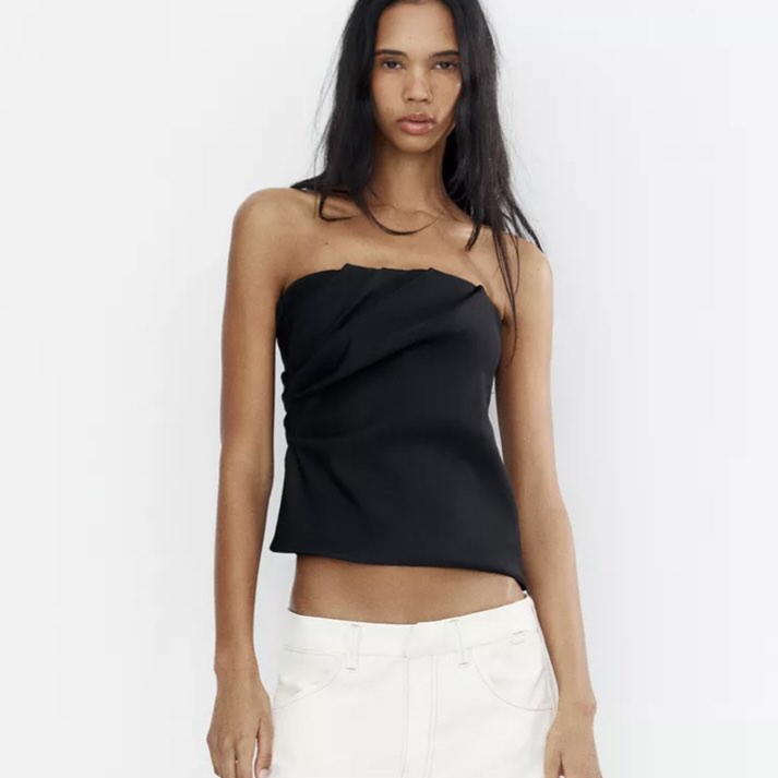zara black tube top, Women's Fashion, Tops, Others Tops on Carousell