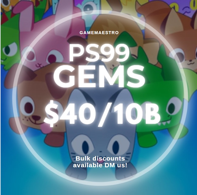 24/7 PS99 Gems ($40/10B) Pet Simulator 99 Gems Roblox / ps99 Gems / ps ...