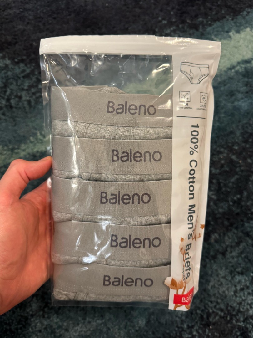 Baleno ***全新***NEW*** Men's briefs x 5 男裝内褲 5 條 M size 中碼 (waist 腰圍 28 ...