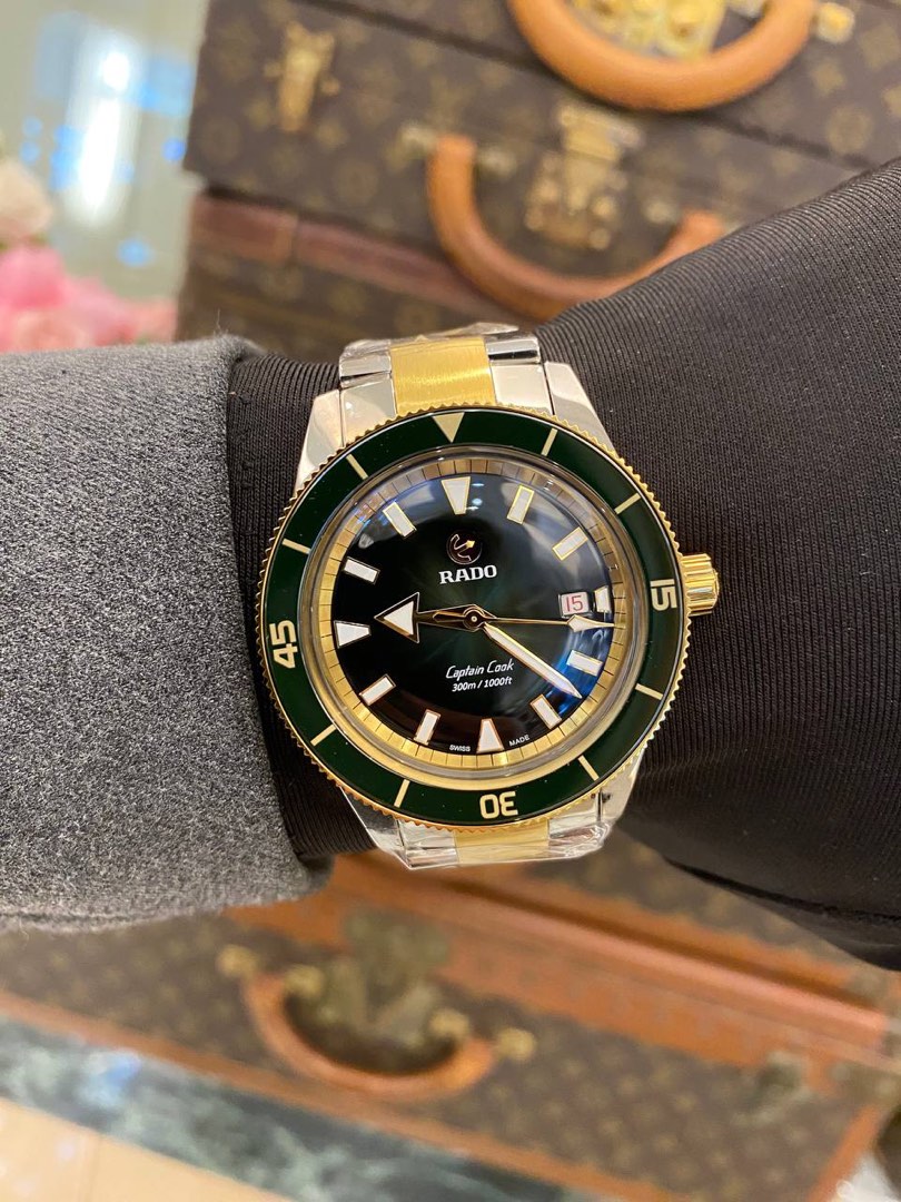 (BRAND NEW) 2024 RADO CAPTAIN COOK DARK GREEN DIAL RING REF R32138303 ...