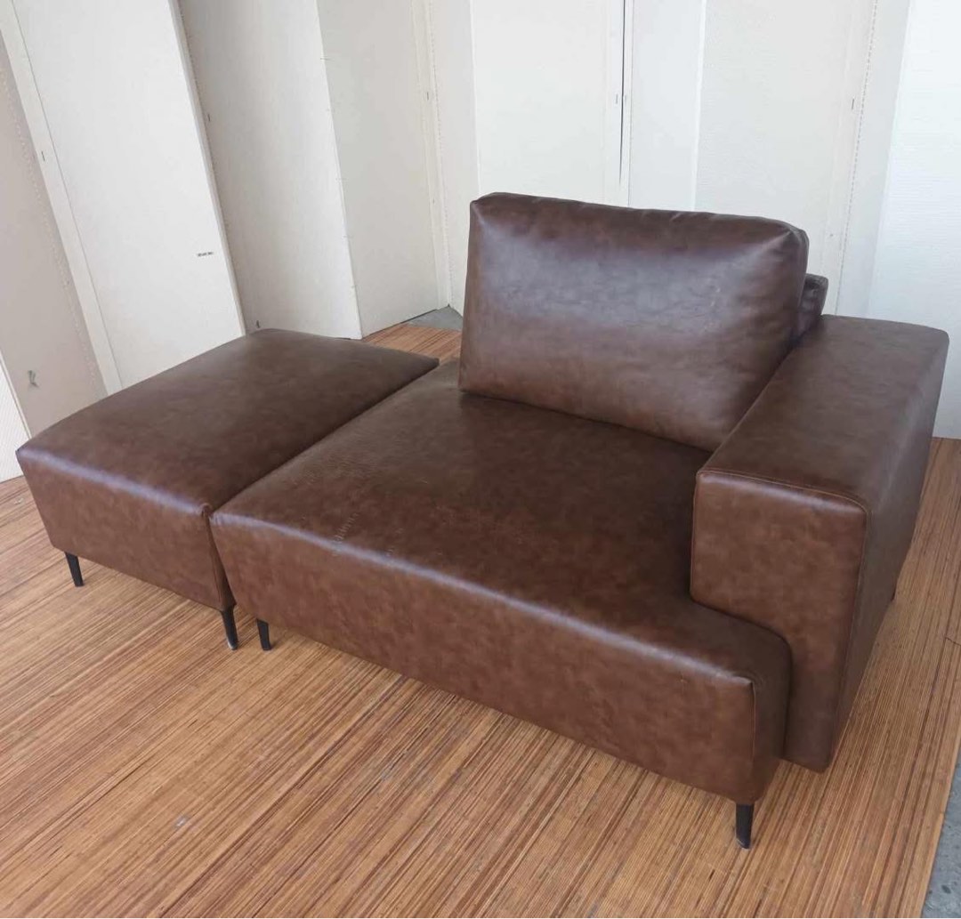 Bulky Leather Chaise Sofa, Furniture & Home Living, Furniture, Sofas on ...