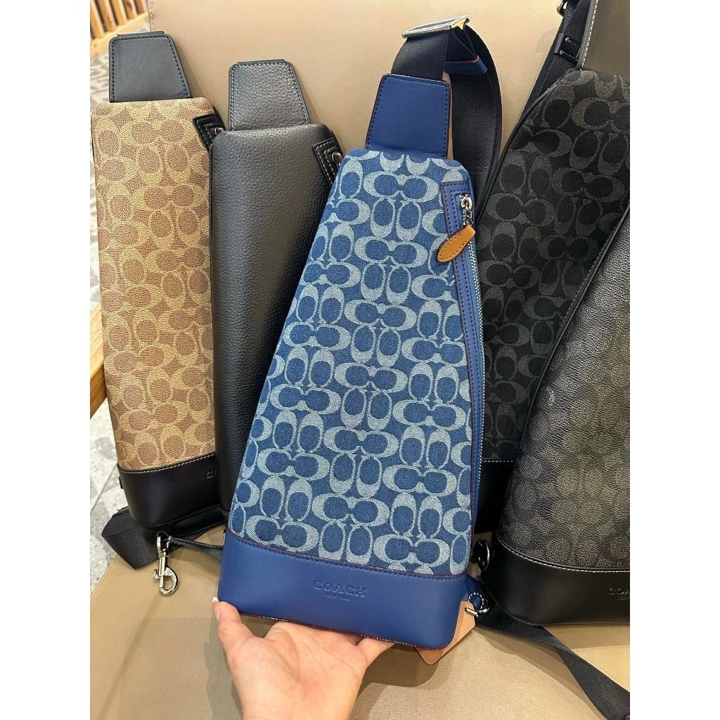 Coach Dominic Sling Pack In Signature Canvas, Signature Denim, Refined ...