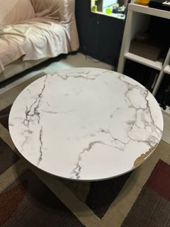 (S)Small Size Marble Coffee Table White Colour / Meja Kopi Marmar Saiz ...