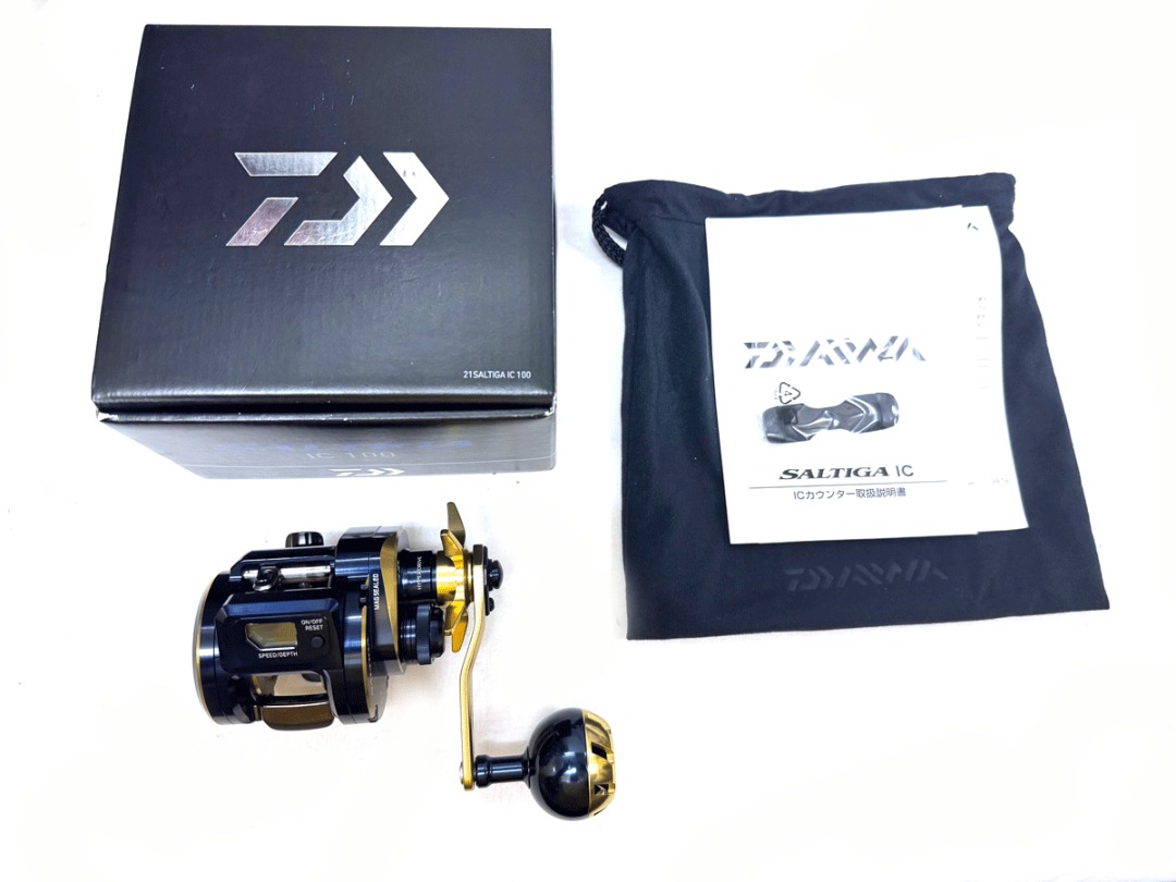 Daiwa 21 Saltiga IC 100 Right-hand handle DAIWA 21 SALTIGA RIGHT Baitcasting reel, Sports ...