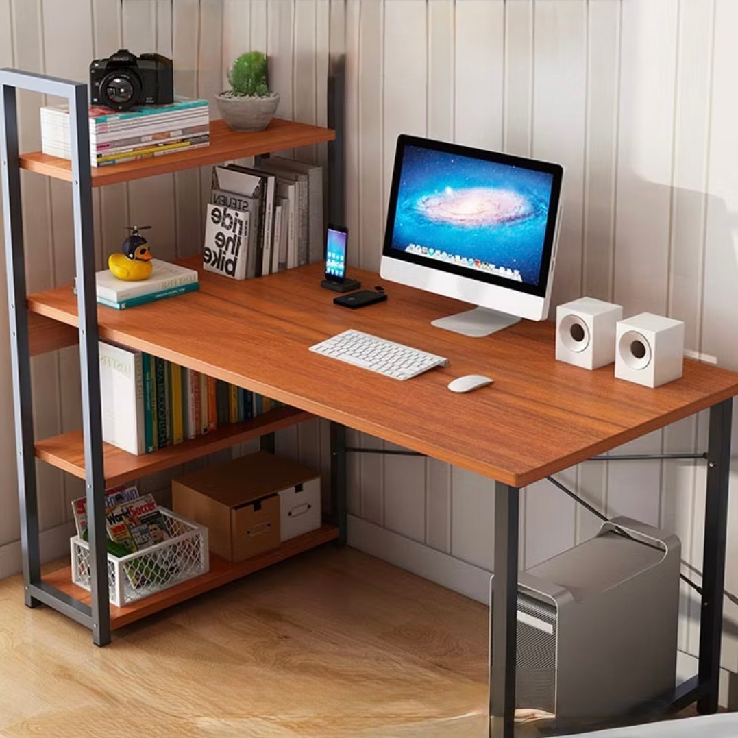Desk With Storage Shelf | Study Table With Drawers | Writing Desk With ...