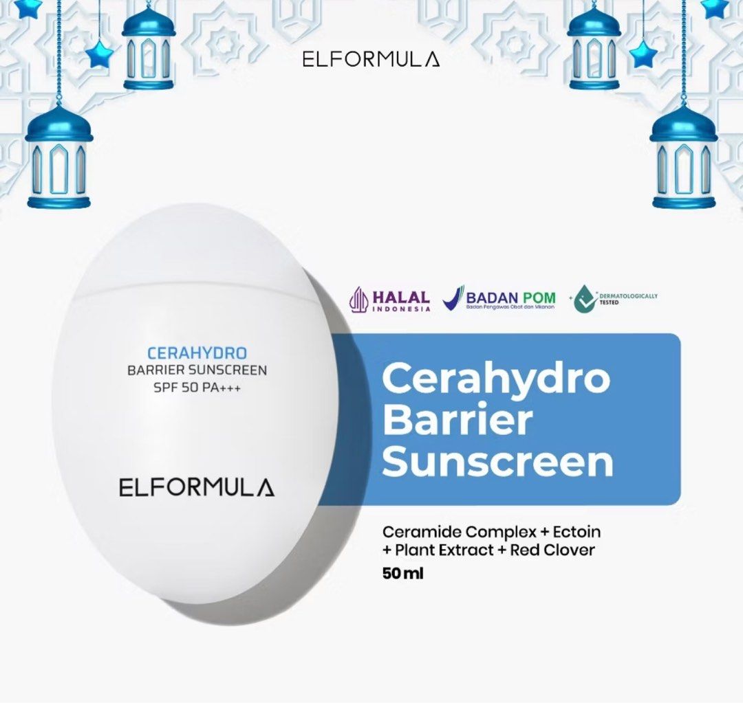 Elformula Cerahydro Barrier Sunscreen SPF 50 PA+++, Kesehatan ...