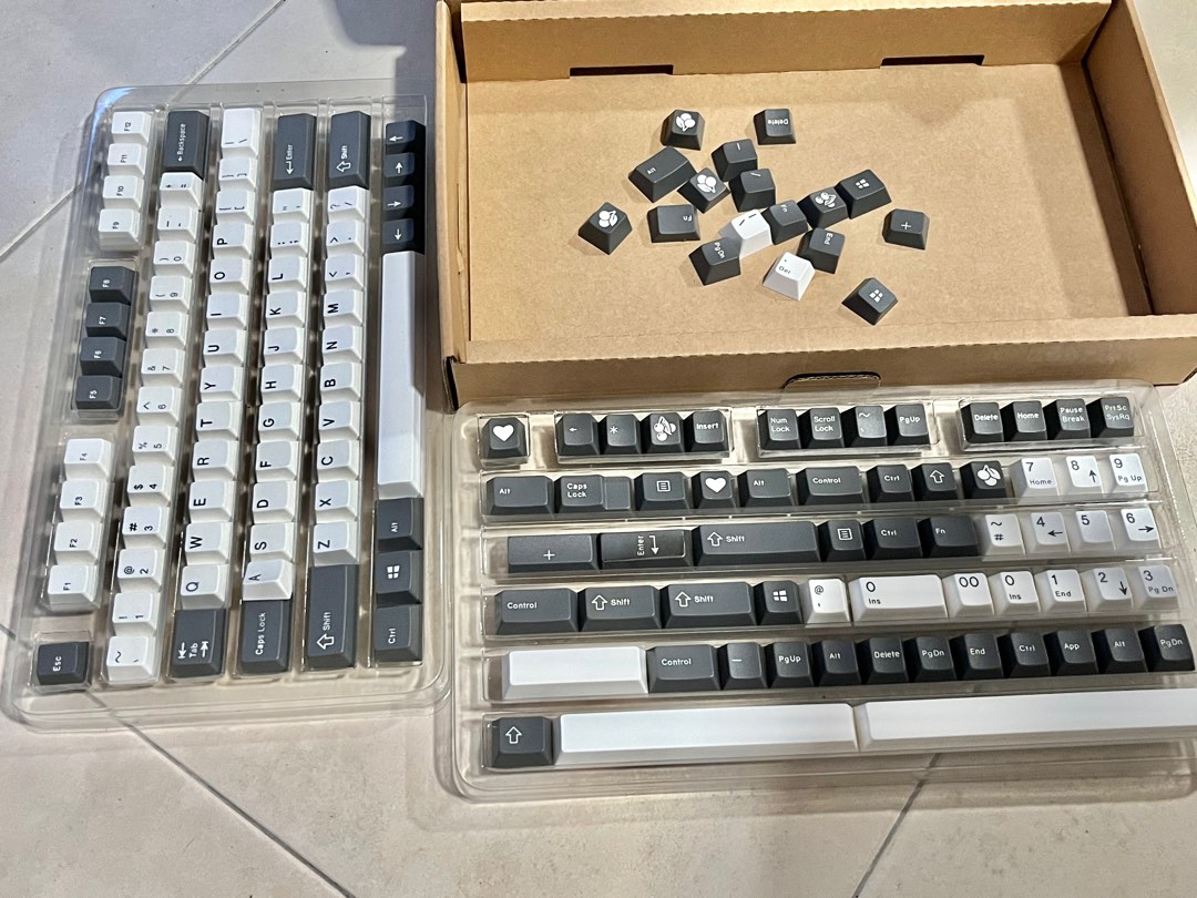 EnjoyPBT White & Grey keycaps, Computers & Tech, Parts & Accessories ...
